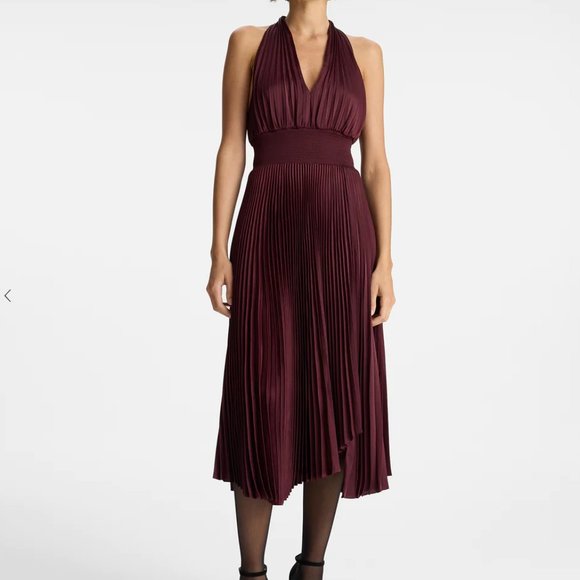 A.L.C. | Dresses | Alc Rose Satin Pleated Dress | Poshmark